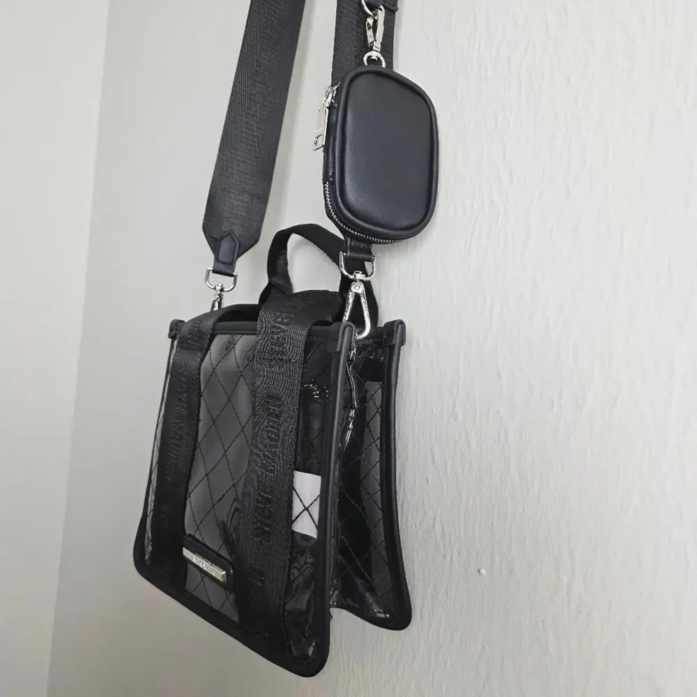 Steve Madden | Bags | Steve Madden Viral Bwebbero Clear Black Logo ...